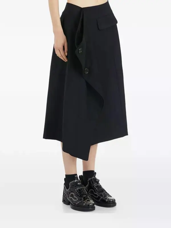 Comme Des Garçons Button Detailed Midi Skirt