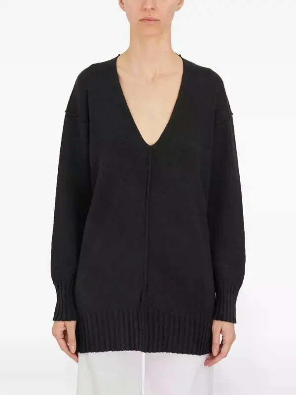 Isabel Benenato V-neck Open-back Sweater
