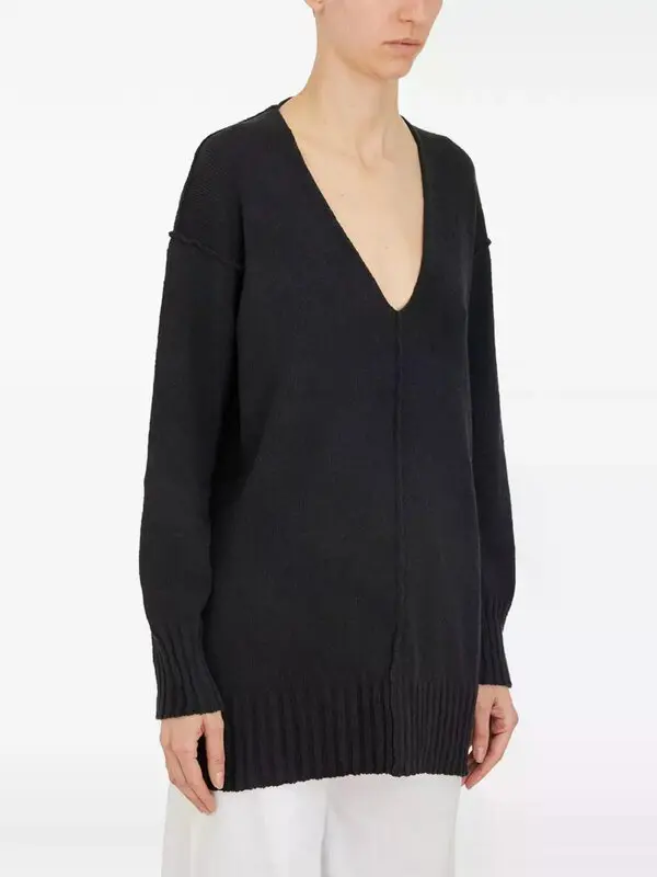 Isabel Benenato V-neck Open-back Sweater