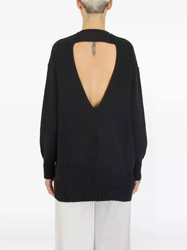 Isabel Benenato V-neck Open-back Sweater