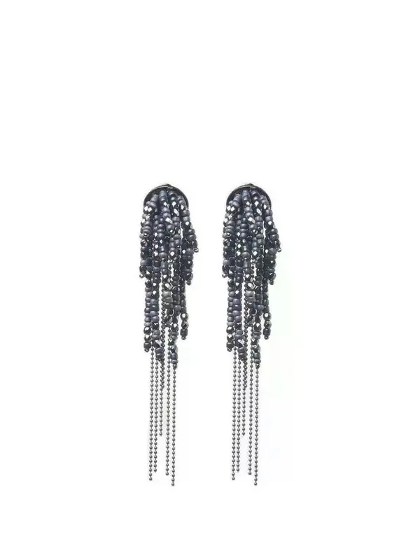 Peserico Beaded Drop Earrings - Silver