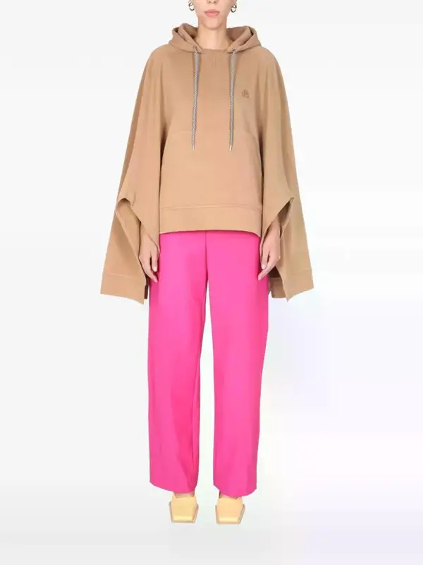 AMBUSH Hooded Poncho With Embroidered Logo - Neutrals