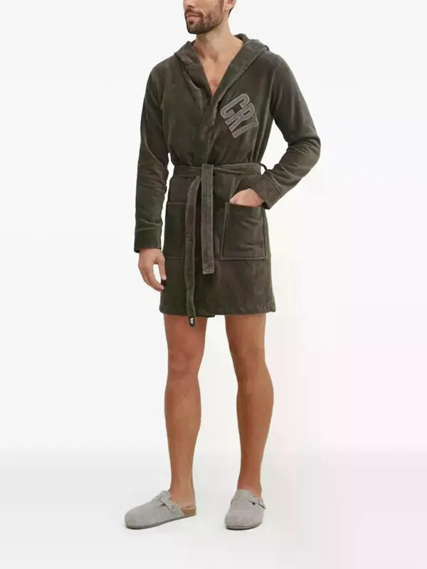 CR7 CRISTIANO RONALDO Hooded Belted Robe - Green