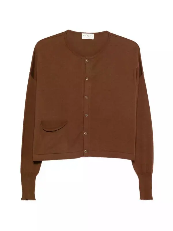 MA'RY'YA Buttoned Cardigan - Brown