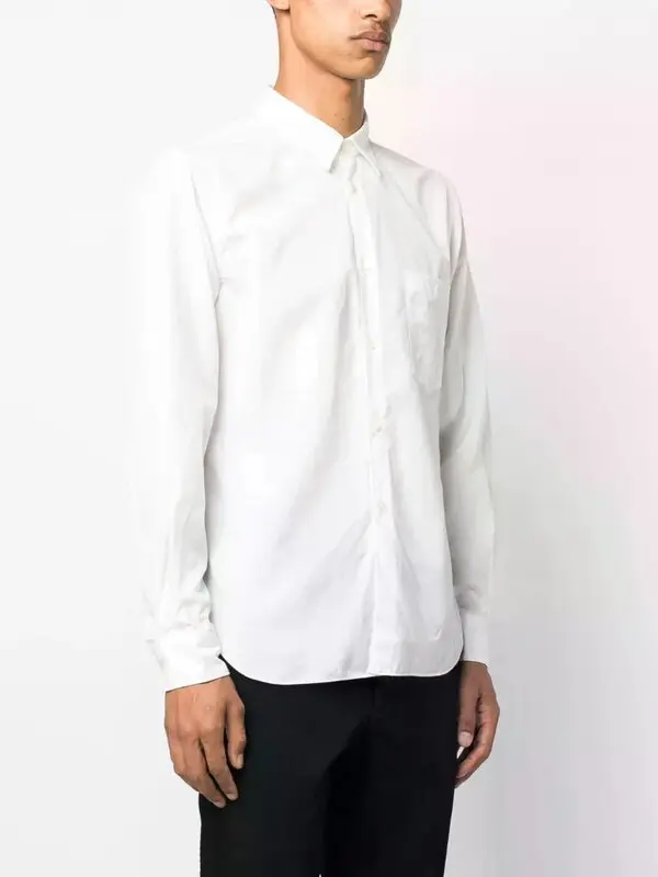 Comme Des Garçons Chest-pocket Long-sleeve Shirt - White