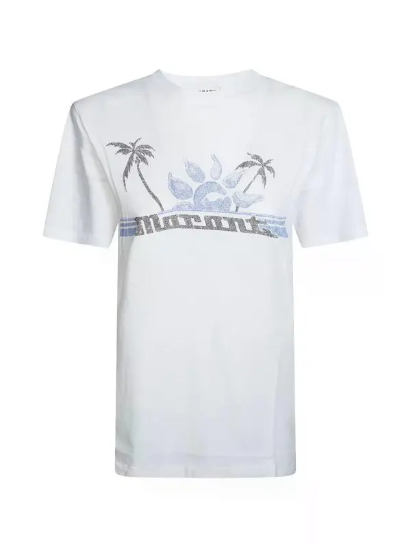 MARANT ETOILE Zewel Palm-print T-shirt - White