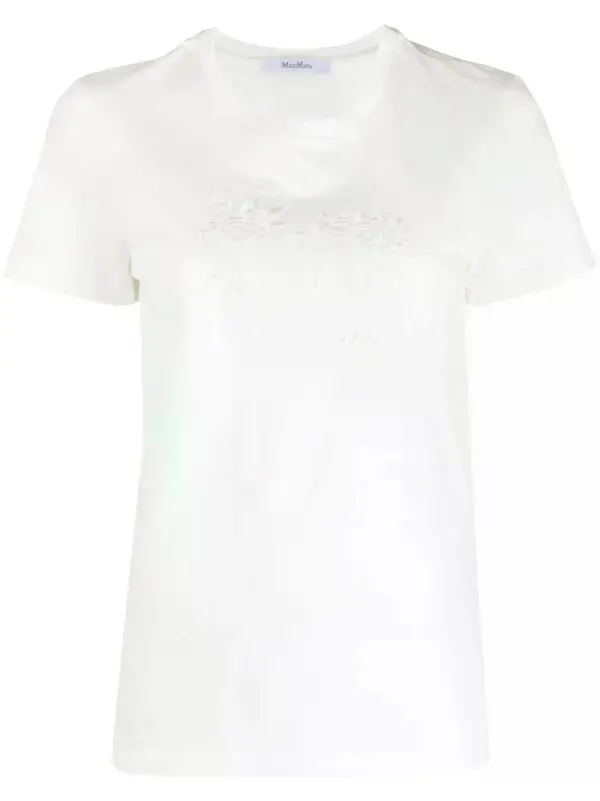 Max Mara Embroidered Monogram T-shirt - White