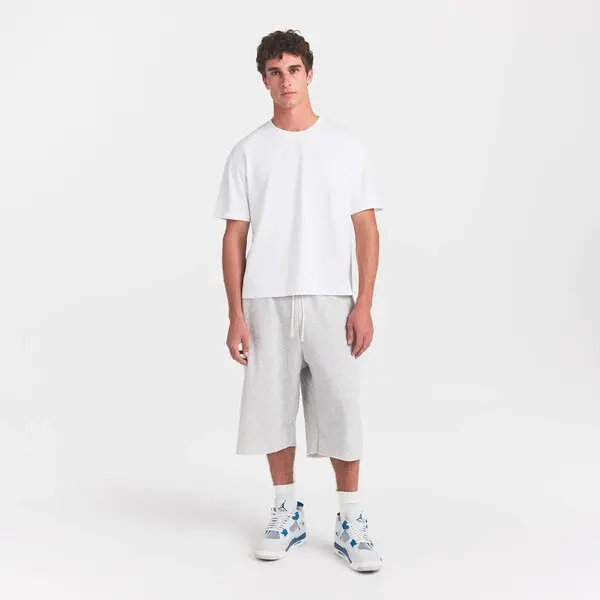 SKIMS Relaxed Cropped Crewneck | White | | Heavyweight Cotton - Chalk