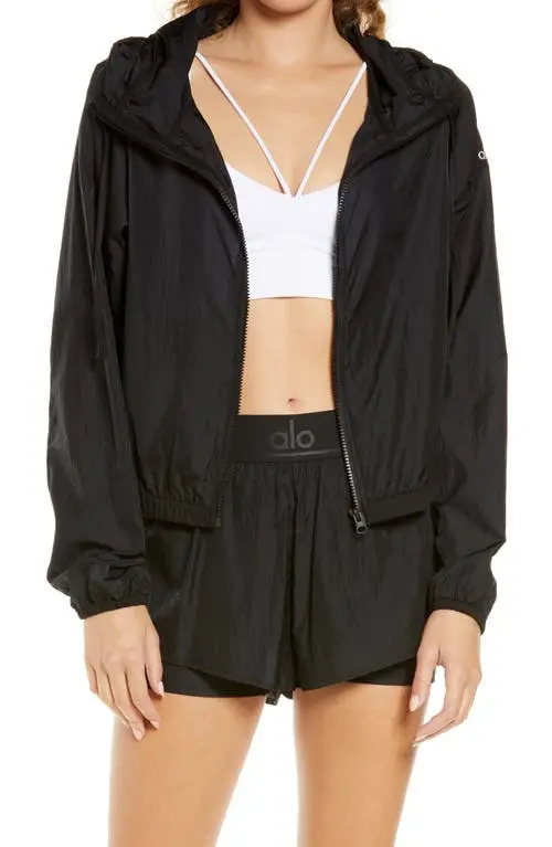 Alo Yoga Lightweight Hooded Zip Jacket