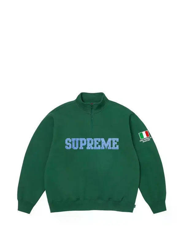 Supreme Flag-detail Half-zip Sweatshirt - Green