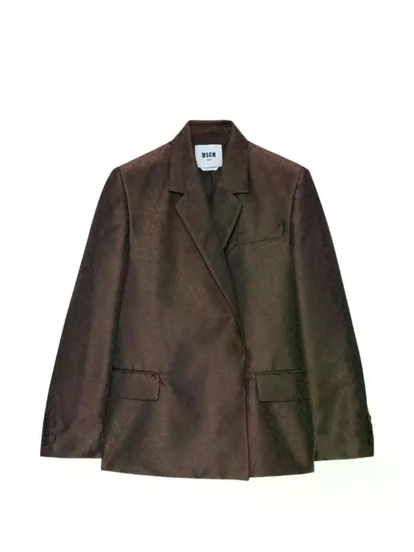 MSGM Notched-lapel Double-breasted Blazer - Brown
