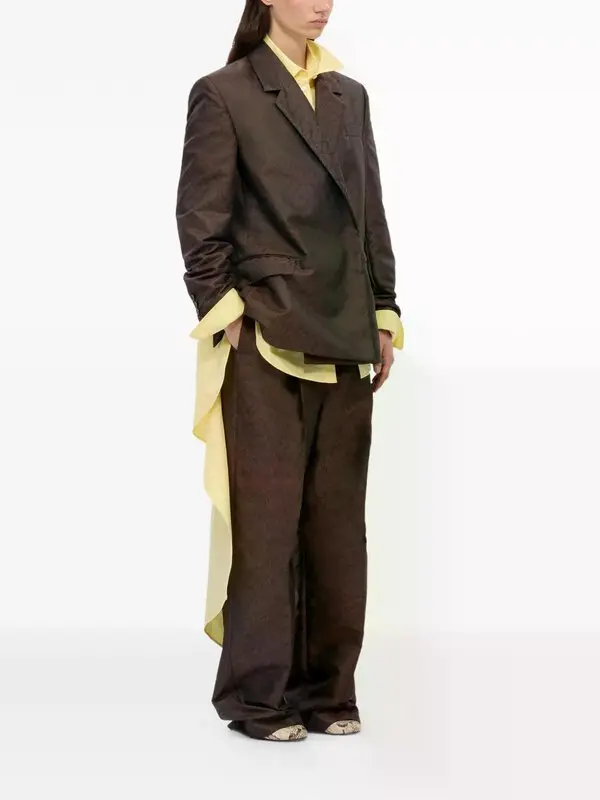 MSGM Notched-lapel Double-breasted Blazer - Brown