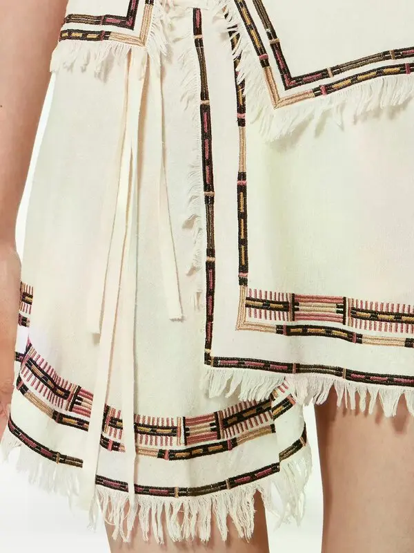 Isabel Marant Étoile Feriel Embroidered Wrap Skirt - Neutrals