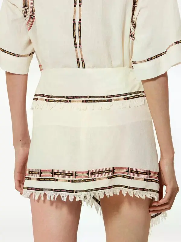 Isabel Marant Étoile Feriel Embroidered Wrap Skirt - Neutrals
