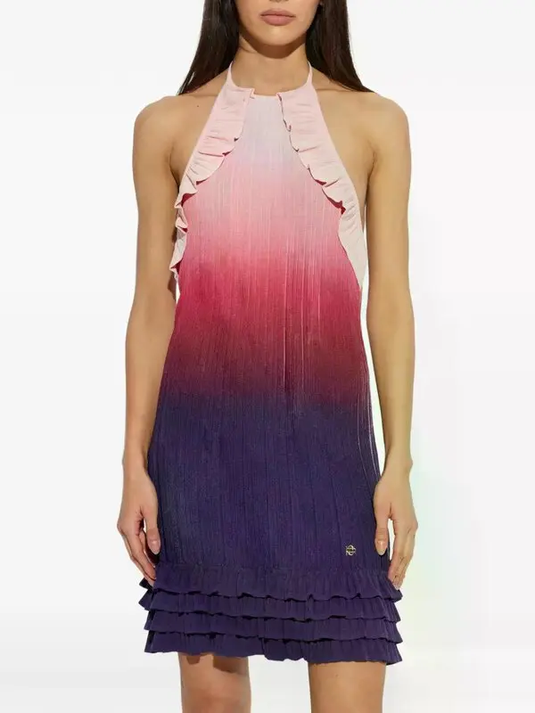 Casablanca Halterneck Mini Dress - Purple