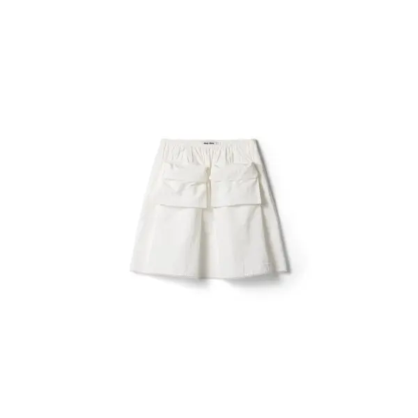 Miu Miu Slubbed Poplin Flared Skirt