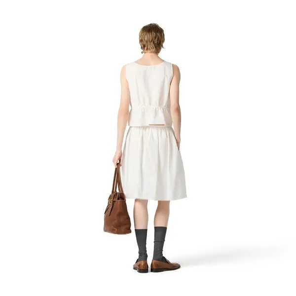Miu Miu Slubbed Poplin Flared Skirt