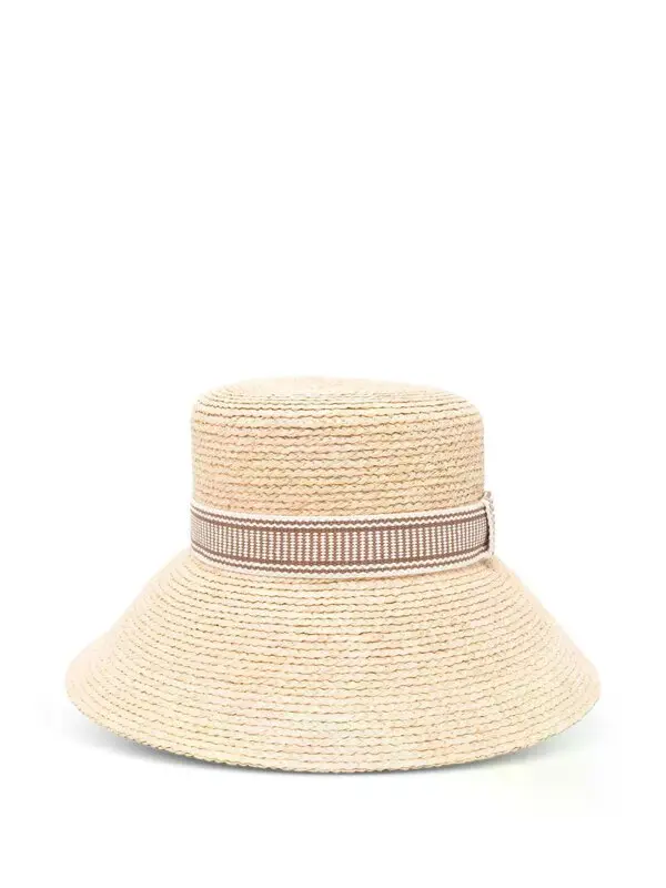 Miu Miu Ribbon Straw Hat - Neutrals