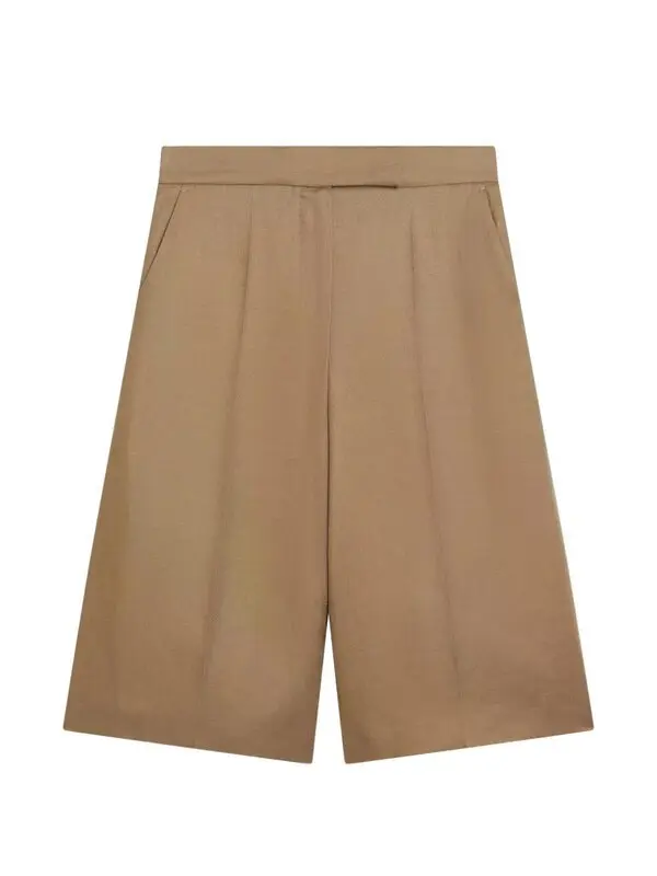 Max Mara Pleated Tailored Shorts - Brown