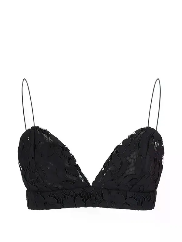 Federica Tosi Lace Crop Top - Black