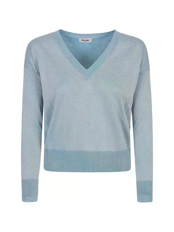 BASE MILANO V-neck Ribbed Sweater