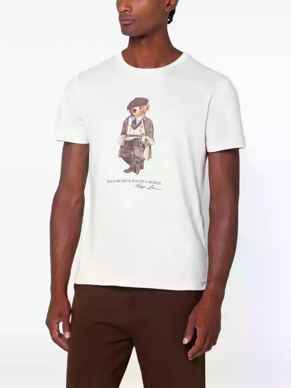 Polo Ralph Lauren Bear-motif Slim-fit T-shirt - White