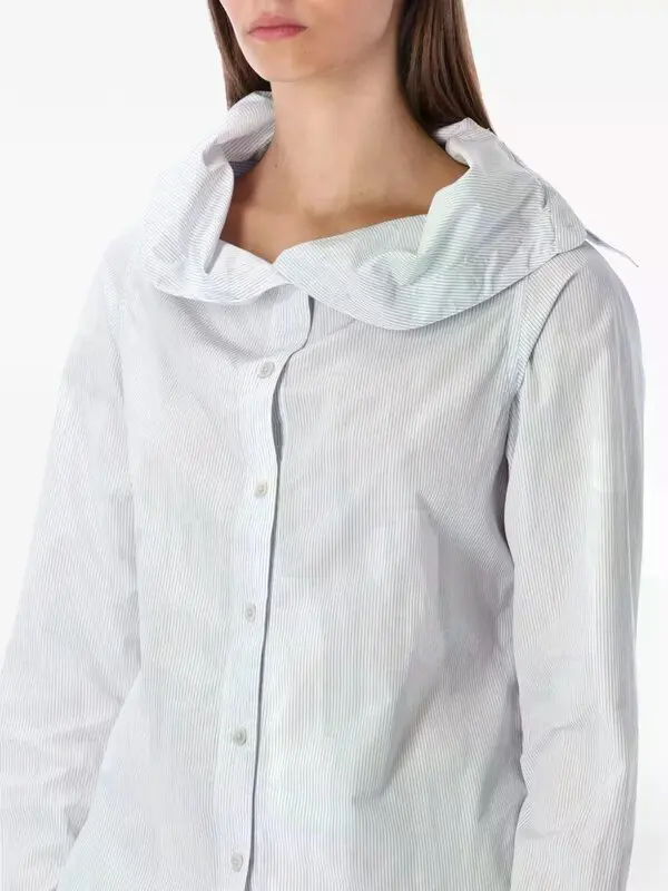 Our Legacy Striped Collapsed-collar Shirt - White
