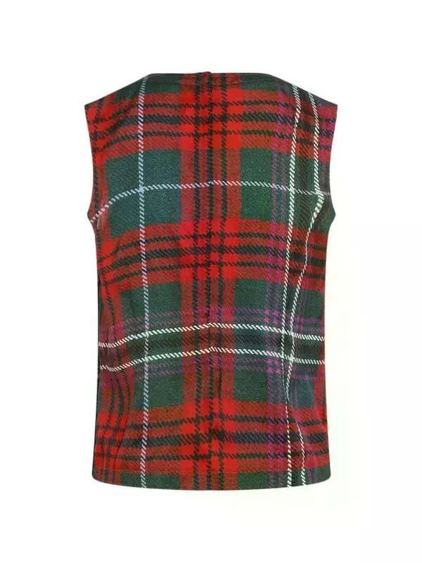 Comme Des Garçons Pleated Plaid Vest