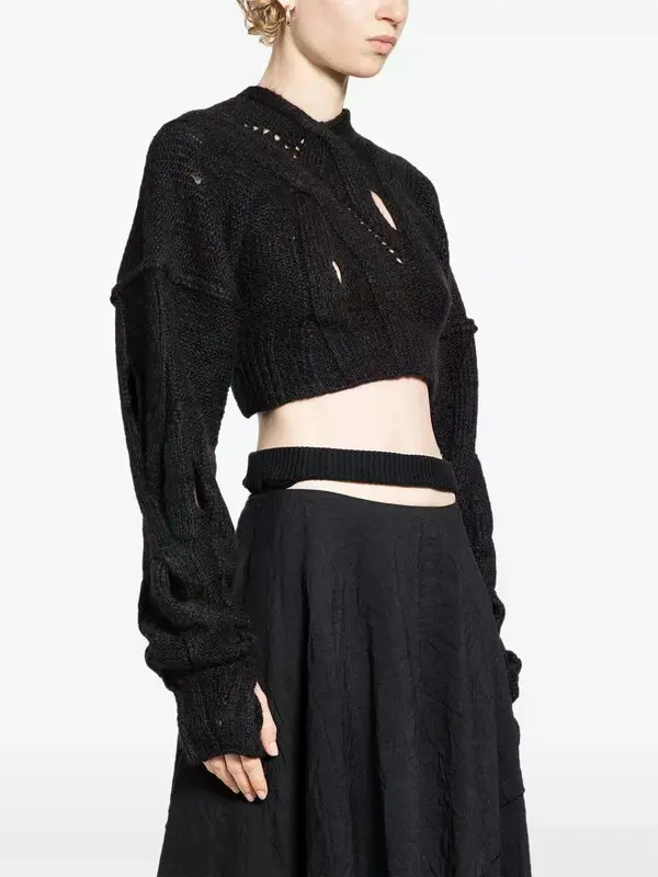 HALOS Knitted Crop Top - Black