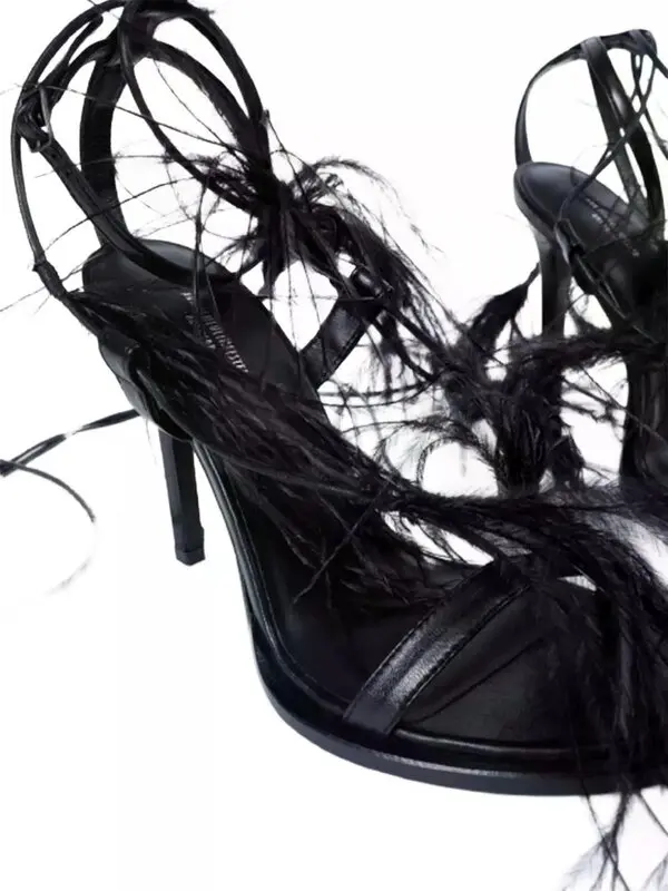 ANN DEMEULEMEESTER Elya Feather-detailed Sandals