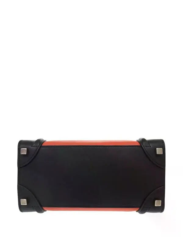 Celine 2010-2025 Micro Tricolor Leather Luggage Tote - Orange