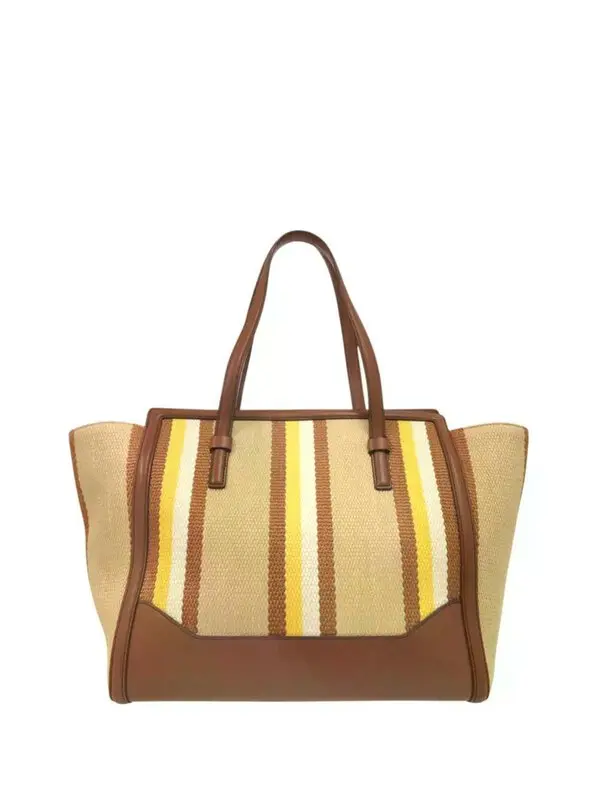 FERRAGAMO 2000-2010 Medium Striped Amy Tote Bag
