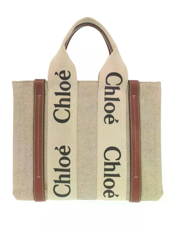 Chloé Small Canvas Woody Tote Satchel - Brown