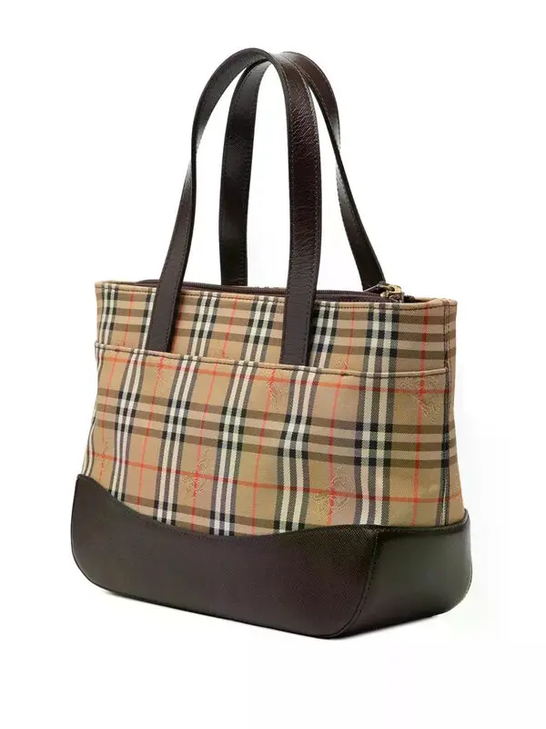 Burberry Haymarket Check Canvas Tote Bag - Neutrals