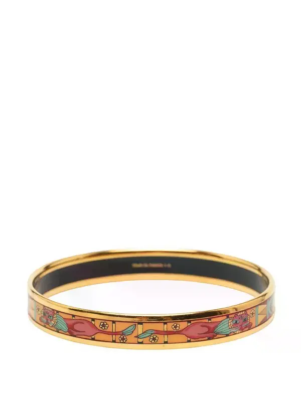 Hermès 2000-2025 Narrow Animal Motif Enamel Bangle 62 - Gold