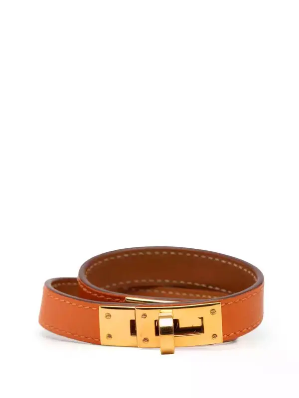 Hermès 2012 Leather Kelly Double Tour Bracelet - Gold