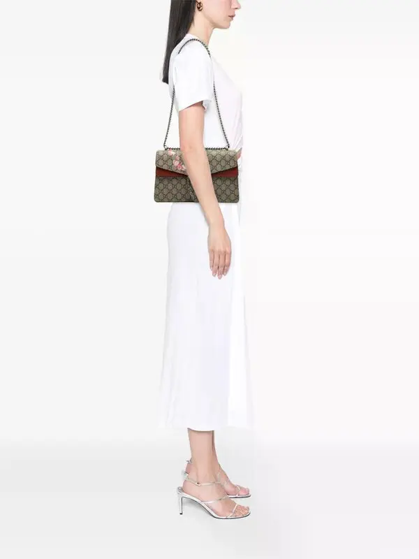 Gucci Gg Supreme Blooms Dionysus Shoulder Bag - Neutrals