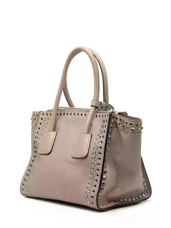 Prada Glace Calf Studded Twin Pocket Satchel