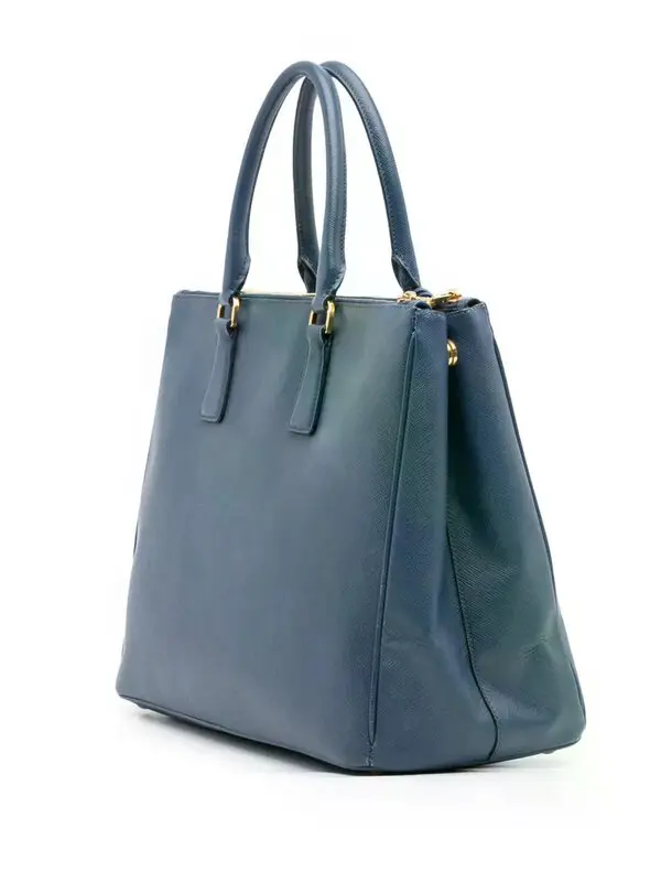Prada 2010-2025 Large Saffiano Lux Galleria Tote Bag - Blue