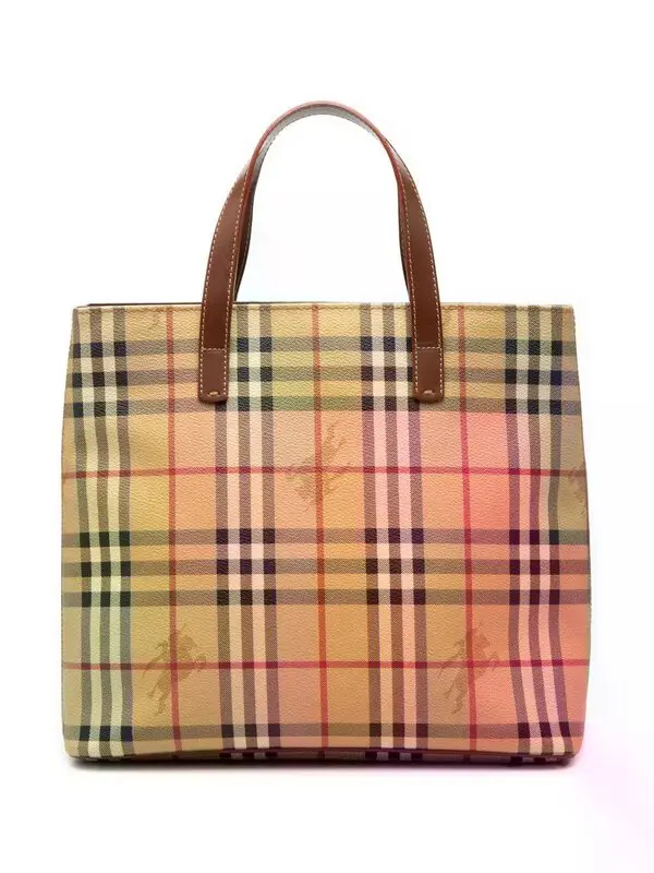 Burberry Haymarket Check Coated Canvas Tote Bag - Neutrals