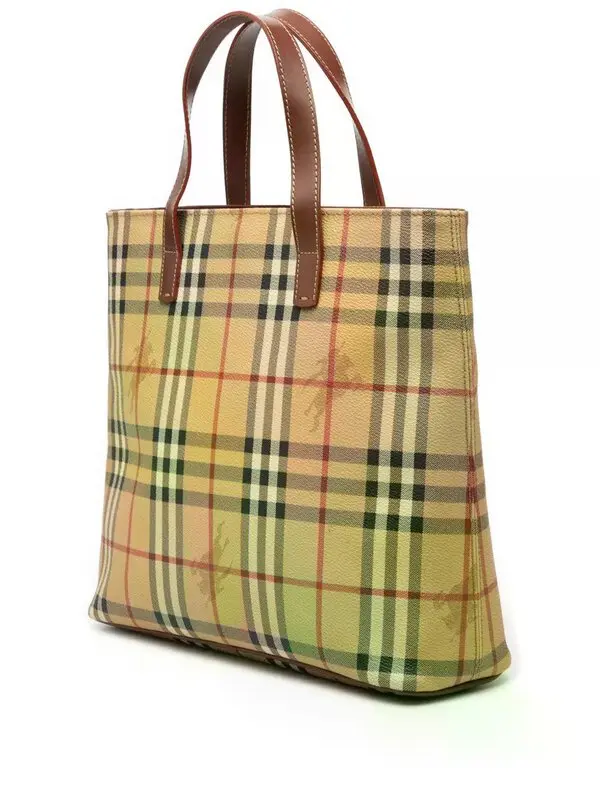 Burberry Haymarket Check Coated Canvas Tote Bag - Neutrals
