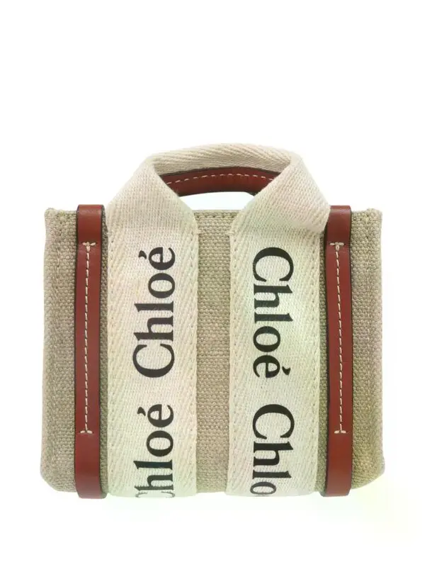 Chloé Nano Canvas Woody Satchel - Neutrals