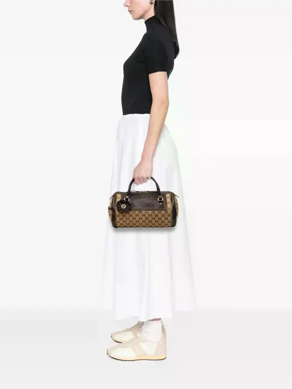 Gucci Gg Canvas Trophy Boston Bag
