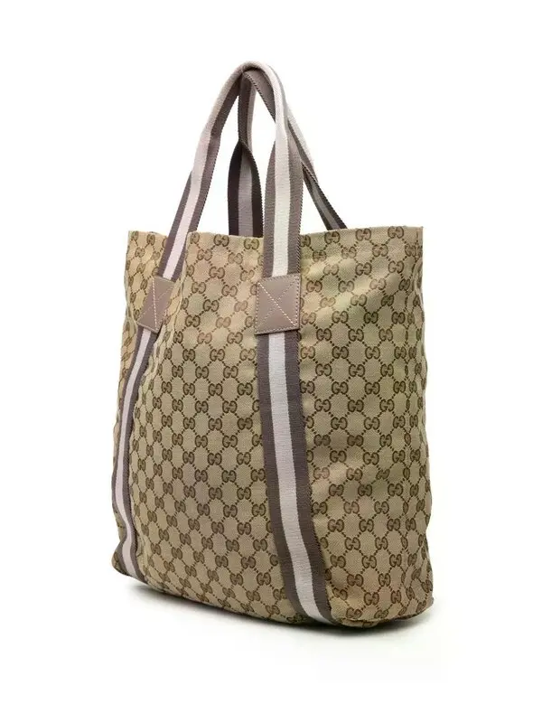 Gucci Gg Canvas Web Tote Bag - Neutrals
