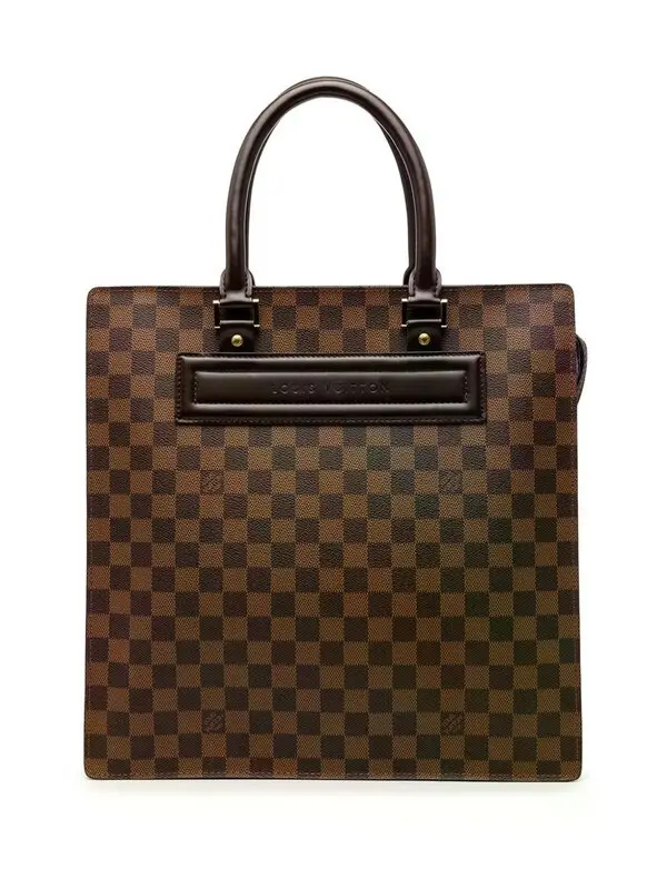 LOUIS VUITTON 2010 Damier Ebene Venice Sac Plat Gm Tote Bag - Brown