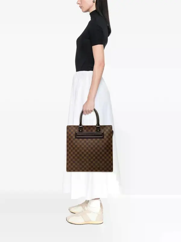 LOUIS VUITTON 2010 Damier Ebene Venice Sac Plat Gm Tote Bag - Brown