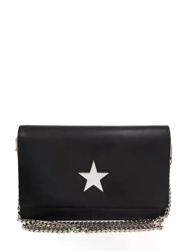 Givenchy Leather Pandora Star Wallet On Chain - Black