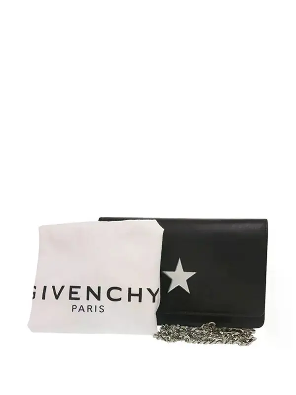 Givenchy Leather Pandora Star Wallet On Chain - Black