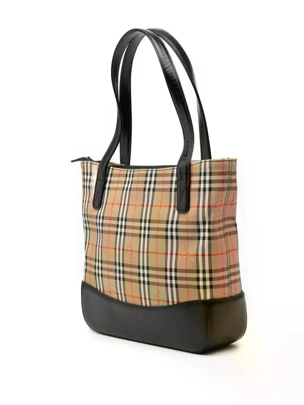 Burberry Haymarket Check Canvas Tote Bag - Neutrals