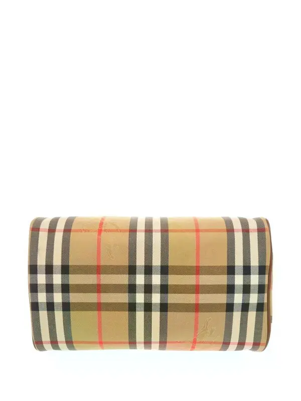 Burberry Haymarket Check Boston Satchel - Neutrals